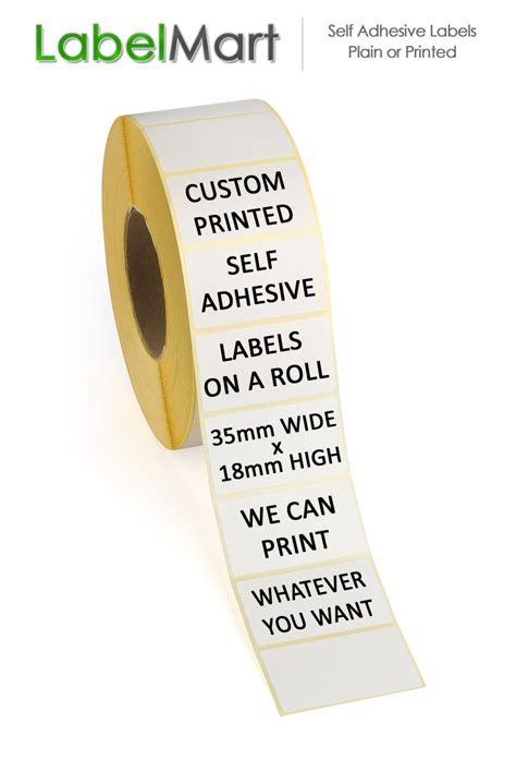 500 Self Adhesive Labels On A Roll 38mm X 21mm Custom Printed