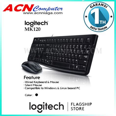 Keyboard Mouse LOGITECH MK120 COMBO Kabel MK 120 ORIGINAL Garansi Resmi 1 Tahun Logitech