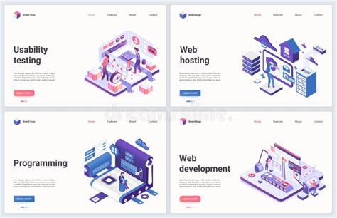 Web Development And Programming Vector Illustration Set For Mobile