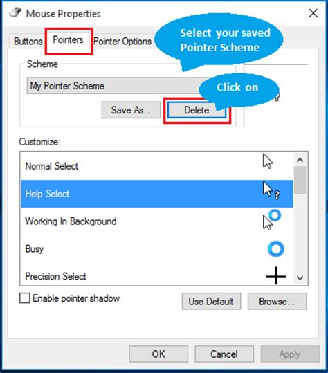 Using Mouse Pointers In Windows 10