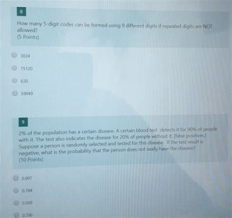 Solved Co How Many 5 Digit Codes Can Be Formed Using 9