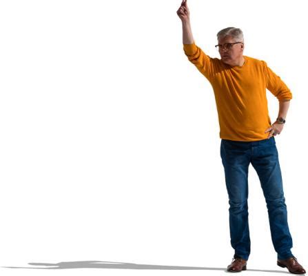 Man Is Pointing At Something