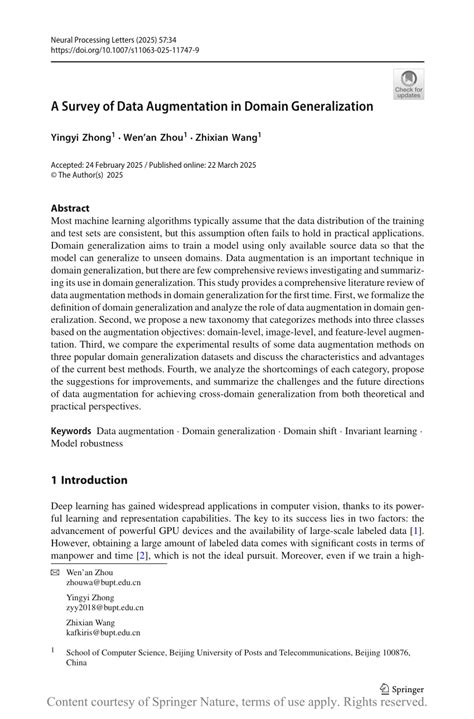 pdf a survey of data augmentation in domain generalization