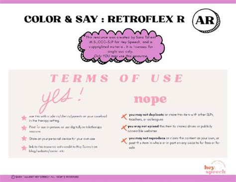 Color And Say Retroflex R Coloring Pages Free Download By Sara Tallentslp