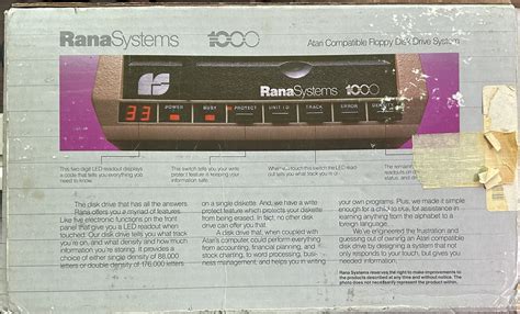 Purchase A Rana Systems 1000 Floppy Disk Drive For Your Atari 8 Bit