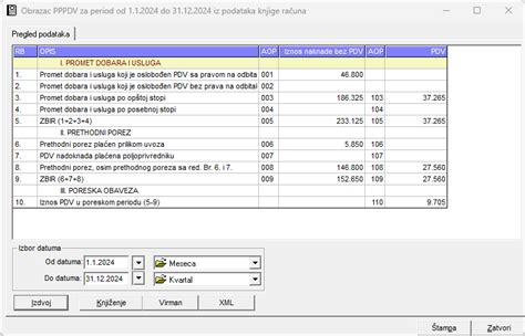 Pdv I Popdv Obrazac Softek