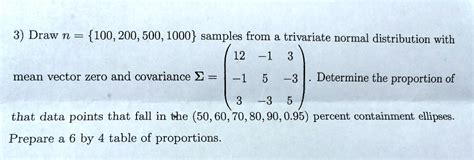 3 Draw 100200500 1000 Samples From Trivariate Normal Distribution With 12 1 3 Mean Vector Zero