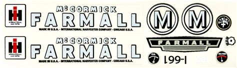 Decal 108 Mccormick Farmall M Set Di661 Midwest Decals And Farm Toys