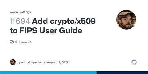 add crypto x509 to fips user guide · issue 694 · microsoft go · github