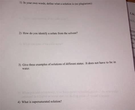 Solved 1 In Your Own Words Define What A Solution Is No Chegg Com