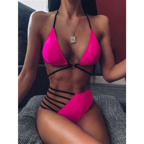 水着 レディース セクシー ブラジリアン ヒョウ柄 蛍光カラーマイクロビキニ 紐 Bikini Realiser 通販