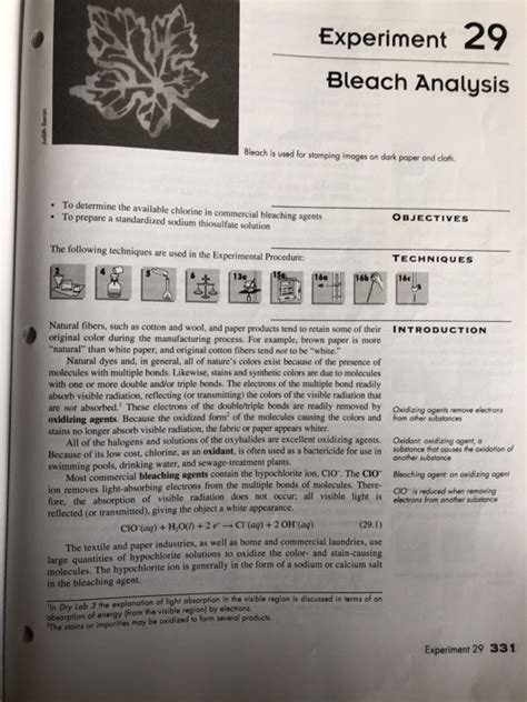 Solved Experiment 29 Bleach Analysis Bleach Is Used For