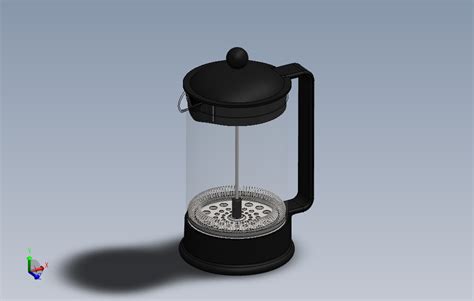 法式滤压咖啡壶 SOLIDWORKS 2011 模型图纸下载 懒石网