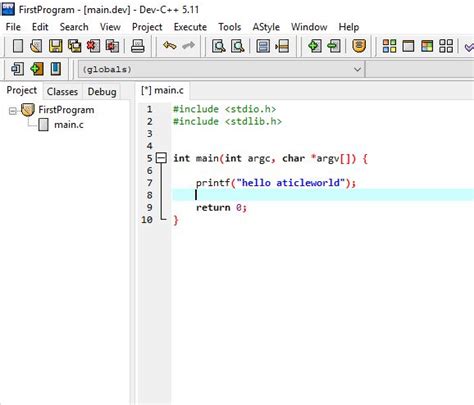 Creating And Running Your First C Program Aticleworld