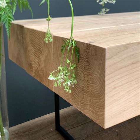Solid Oak Beam Coffee Table Willen Rose