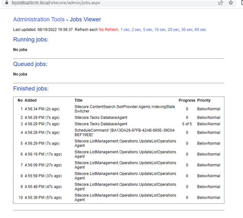 sitecore job executing a job