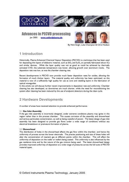 Advances In Pecvd Processing