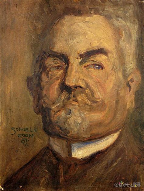 埃贡席勒 Egon Schiele 高清作品 Portrait of Leopold Czihaczek Head of a
