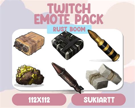 BOOM EMOTE PACK Rust Twitch Discord Pngtuber Vtuber Emote For Stream Etsy