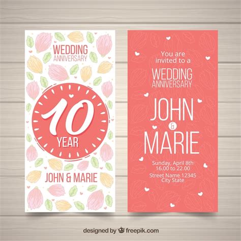 Free Vector Wedding Anniversary Card