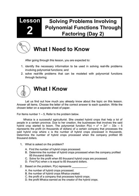 Math10q2mod3solvingproblemsonpolynomialequationsv2pdf