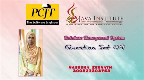 question set 04 database management system java institute youtube