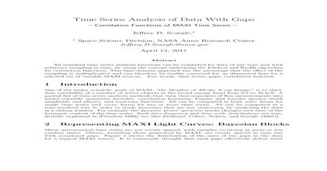 time series analysis of data with gaps rikenmaxi riken jp firstyear proceedings pdf scargle