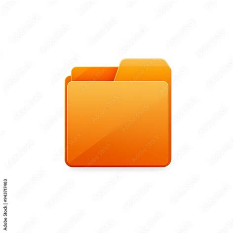 Orange Folder Icon With Rounded Corners And Shadow Stock Illustration Adobe Stock