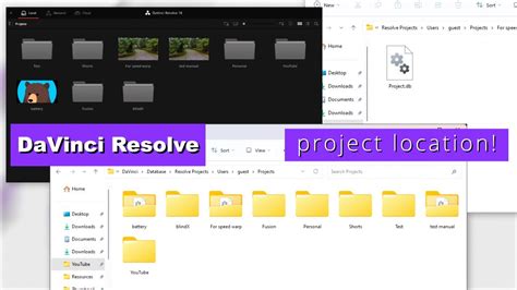 Location Where Projects Are Saved In Davinci Resolve Youtube