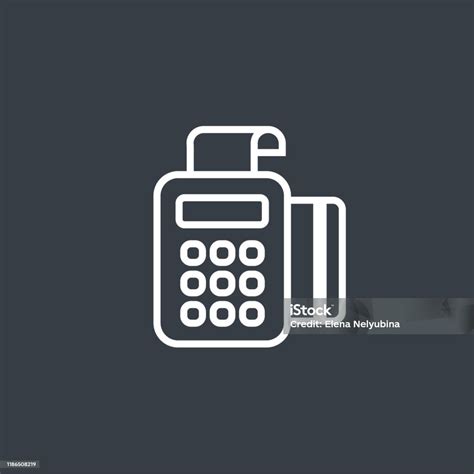 Pos 단말기 지불 라인 아이콘 신용 카드 및 확인 윤곽선 벡터 기호입니다 선형 픽토그램 격리 경제에 대한 스톡 벡터 아트 및 기타 이미지 Istock