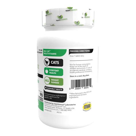 Vetriscience Nucat Multivitamin Formula For Cats 90 Chewable Tablets