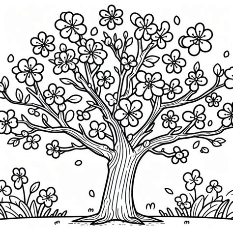 Desenho Árido Árvore E Cactos Para Colorir