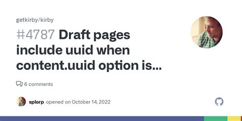Draft Pages Include Uuid When Contentuuid Option Is False · Issue 4787 · Getkirbykirby · Github