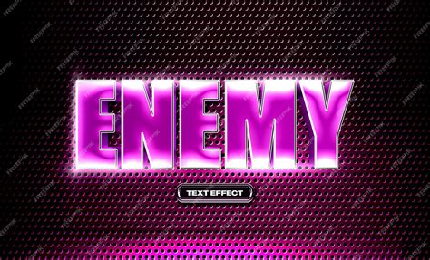 Premium Psd Enemy 3d Text Style Effect Template