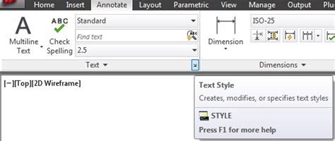 Autocad 2013 Essential Text Style Annotation