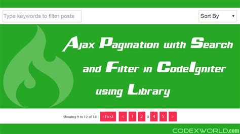 Ajax Pagination With Search And Filter In Codeigniter Codexworld Web Development Tutorial