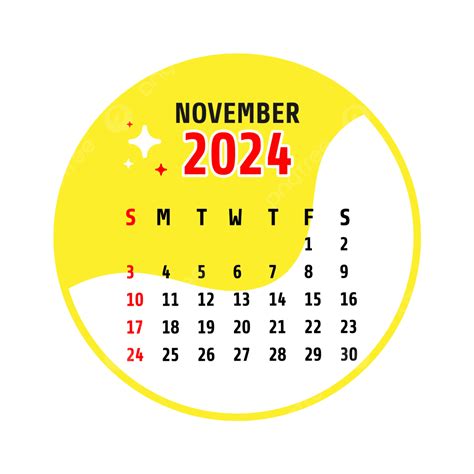 2024年11月日曆透明背景 向量 2024年日历向量圖案素材免費下載，png，eps和ai素材下載 Pngtree