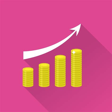 화살표 아이콘이 있는 금화 더미 프리미엄 벡터