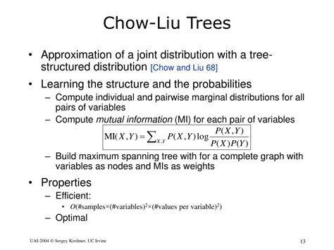 Ppt Conditional Chow Liu Tree Structures For Modeling Discrete Valued Vector Time Series