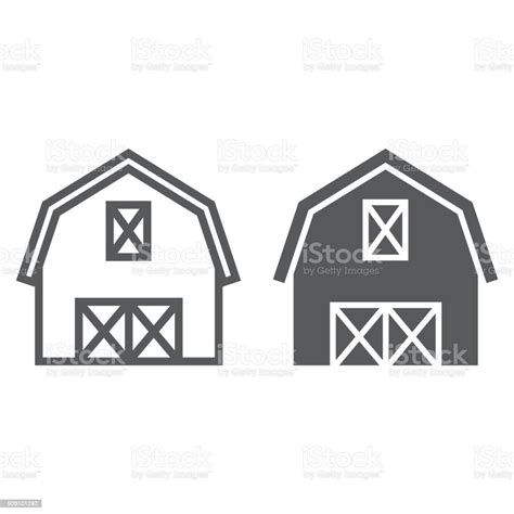 농장 헛간 선 및 문자 모양 아이콘 농업 및 농업 농장 격납고 기호 벡터 그래픽 흰색 배경 Eps 10에 선형 패턴 헛간에 대한 스톡 벡터 아트 및 기타 이미지 Istock