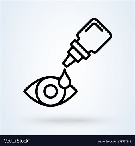 Eye Drop Icon In Line Design Style Isolated Vector Image
