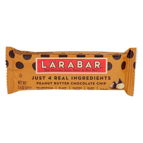 Larabar Gluten Free Bar Peanut Butter Chocolate Chip Vegan 16 Oz