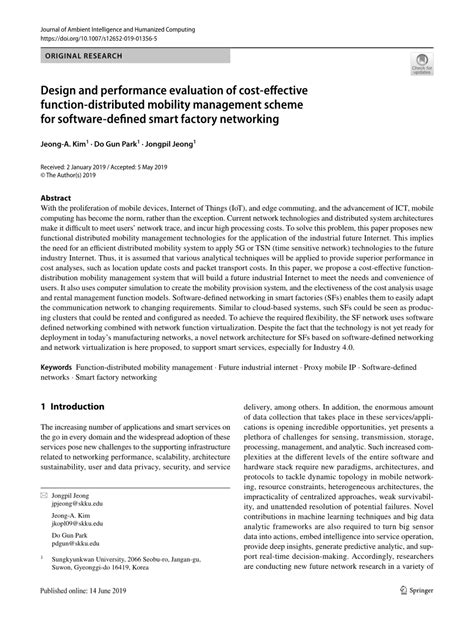 Pdf Design And Performance Evaluation Of Cost Effective Function Distributed Mobility