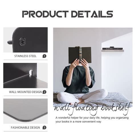 Zcyifa Floating Bookshelf Hidden Wall Floating Book Shelf Invisible Floating Bookshelf Wall