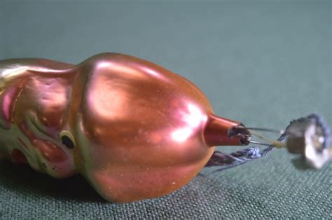 Купить Елочная стеклянная новогодняя игрушка Гриб лесовик грибок Стекло Подвес СССР 16