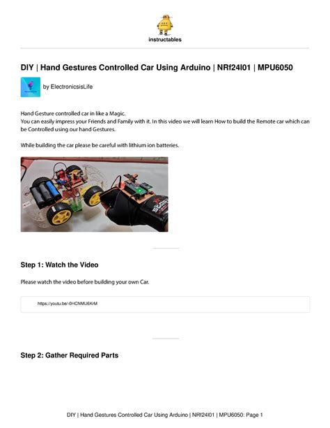 DIY Hand Gestures Controlled Car Using Arduino NRf You Can Easily Impress Your Friends And