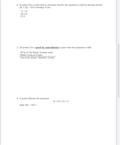 Solved Points Use A Truth Table To Determine Whether Chegg