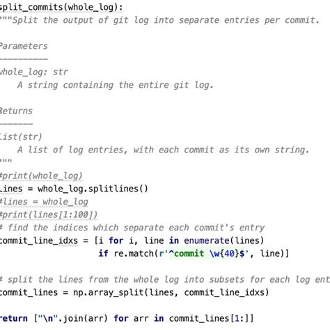 Code For Splitting Commit Data Download Scientific Diagram
