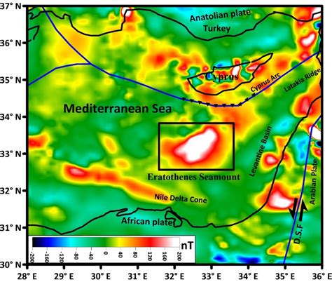 Magnetic Anomaly Total Field Map Of The Eastern Mediterranean