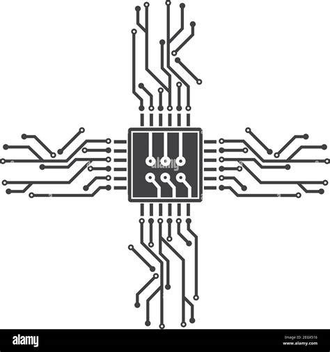 Circuit Board Line Cpu Chip Icon Logo Illustration Vector Design Stock Vector Image Art Alamy